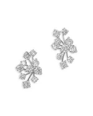 Bloomingdale'S Diamond Scattered Cluster Statement Earrings In 14k 3.3 Tcw - White Gold