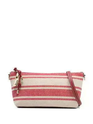 Furla Striped Shoulder Bag With Padlock Detail - Red