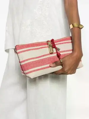 Furla Striped Shoulder Bag With Padlock Detail - Red