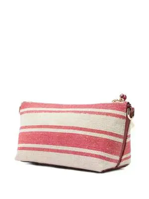 Furla Striped Shoulder Bag With Padlock Detail - Red