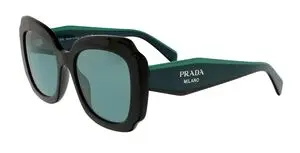 Prada Square Sunglasses - Black/azure Mirrored Internal Silver (0pr 16ys 1ab08q)