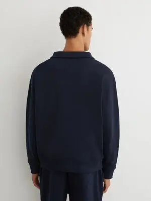 REISS Avi Monogram Relaxed Half-zip Sweatshirt