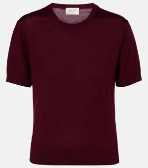 Saint Laurent Wool, Cashmere, And Silk Sweater - Burgundy