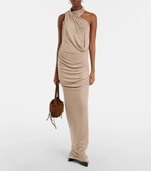 ENTIRE STUDIOS Draped One-shoulder Jersey Maxi Dress
