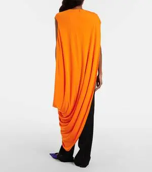 TOM FORD Asymmetric Draped Crêpe Jersey Top - Orange