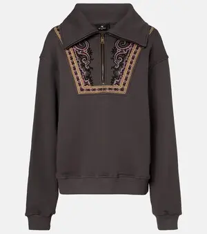 Etro Printed Cotton Half-zip Sweatshirt