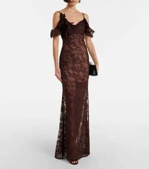 SELF-PORTRAIT Off-shoulder Lace Gown