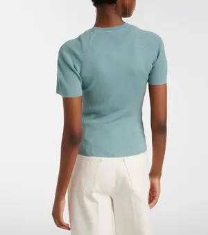 JOSEPH Belarb Ribbed-knit T-shirt - Blue