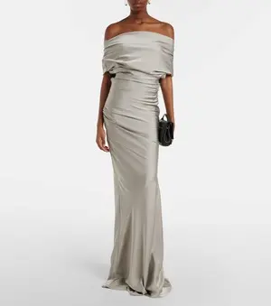ENTIRE STUDIOS Off-shoulder Satin Gown