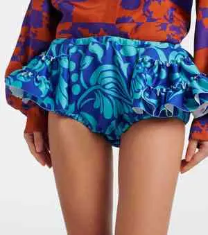 Dries Van Noten Ruffled Printed Shorts