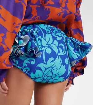 Dries Van Noten Ruffled Printed Shorts
