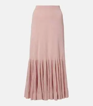 Zimmermann Luna Knitted Pleated Midi Skirt
