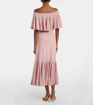Zimmermann Luna Knitted Pleated Midi Skirt