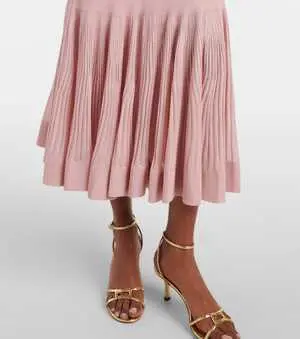 Zimmermann Luna Knitted Pleated Midi Skirt