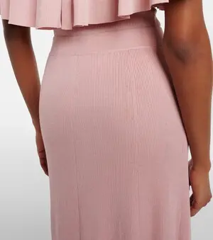 Zimmermann Luna Knitted Pleated Midi Skirt - Pink