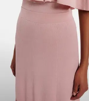 Zimmermann Luna Knitted Pleated Midi Skirt - Pink