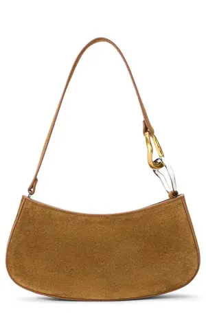 Staud Ollie Suede Shoulder Bag - Cigar