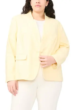 Halogen Inverted Lapel Linen Blend Blazer
