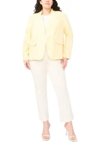 Halogen Inverted Lapel Linen Blend Blazer