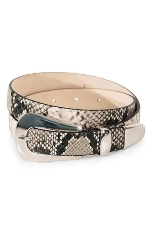 DEHANCHE Colette Snake Embossed Leather Belt