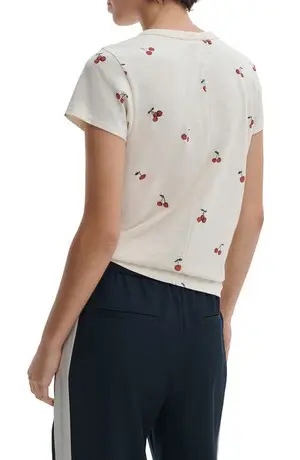 Rag & Bone Cherry Print Cotton Graphic T-shirt