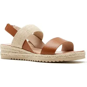 La Canadienne Rowena City Dry™ Waterproof Espadrille Sandal - Cognac Pebble