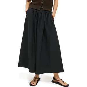 ALEX MILL Charlie Poplin Maxi Skirt - Black