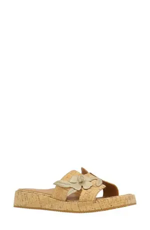 L'AMOUR DES PIEDS Aldara Slide Sandal - Natural/gold