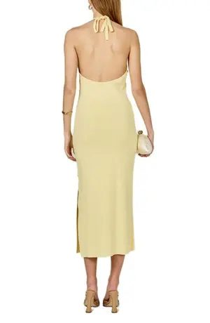 Endless Rose Beaded Flower Halter Midi Dress