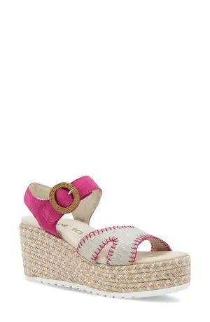Naot Majorca Platform Sandal - Fuchsia With Raffia