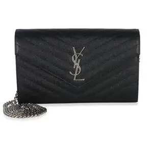 Saint Laurent Grain De Poudre Cassandre Chain Wallet