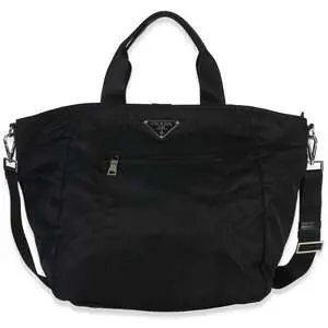 Prada Tessuto Saffiano Leather Weekender Tote