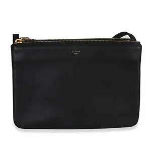 Celine Lambskin Trio Crossbody Bag - Black