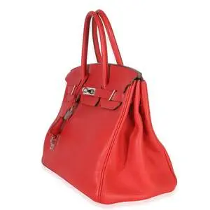 Hermès Rouge Casaque Togo Birkin 35 Phw - Red