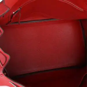 Hermès Rouge Casaque Togo Birkin 35 Phw - Red