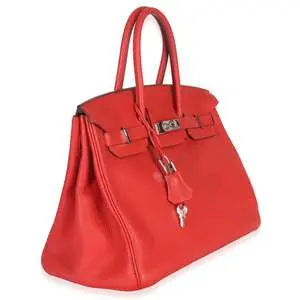 Hermès Rouge Casaque Togo Birkin 35 Phw - Red