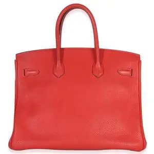 Hermès Rouge Casaque Togo Birkin 35 Phw - Red