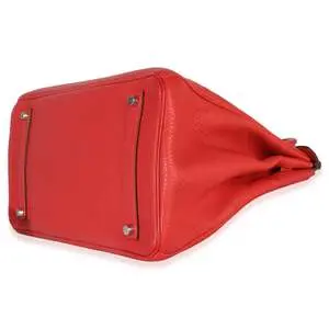 Hermès Rouge Casaque Togo Birkin 35 Phw - Red