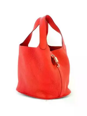Hermès Picotin Lock Clemence Pm Bucket Bag - Red