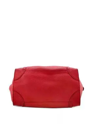 Celine Luggage Bag Grainy Leather Mini Tote - Red