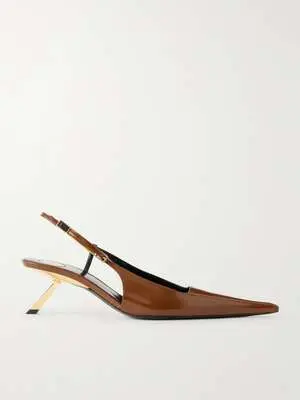 Saint Laurent Lee Glossed-leather Sandals