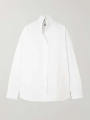 TOTEME Sharp Oversized Cotton-poplin Shirt - White