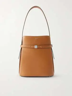 TOTEME Belted Textured-leather Tote - Tan