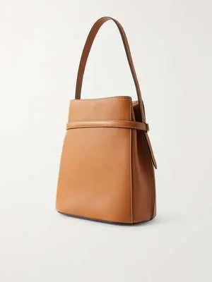 TOTEME Belted Textured-leather Tote