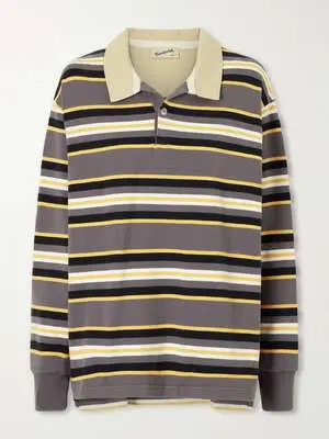 SANDERLAK Striped Cotton-jersey Polo Shirt - Multi