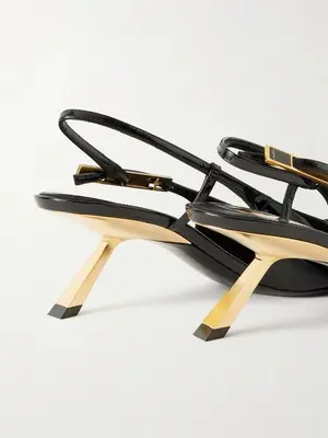 Saint Laurent Lee Patent-leather Slingback Pumps
