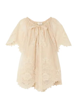 Zimmermann Luna Scalloped Lace Blouse
