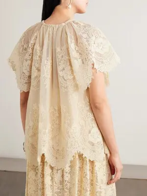 Zimmermann Luna Scalloped Lace Blouse