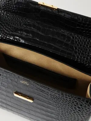 TOTEME Clip Croc-effect Leather Shoulder Bag