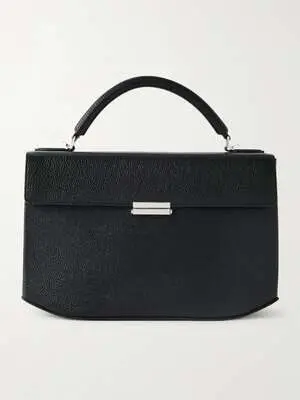 TOTEME Clip Textured-leather Shoulder Bag - Black